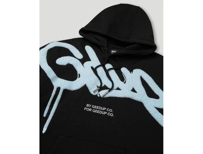 Geedup Handstyle Hoodie "Black Baby Blue" – UNTIED AU